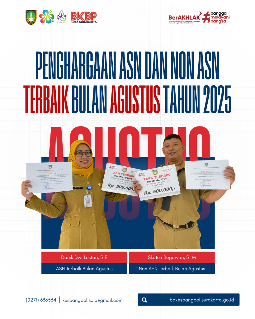 Penghargaan pegawai ASN dan Non ASN Terbaik bulan Agustus 2025 ...
